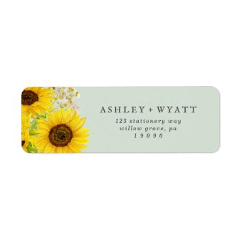Country Sunflower | Mint Return Address Label | Zazzle