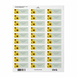 Country Sunflower | Mint Return Address Label | Zazzle