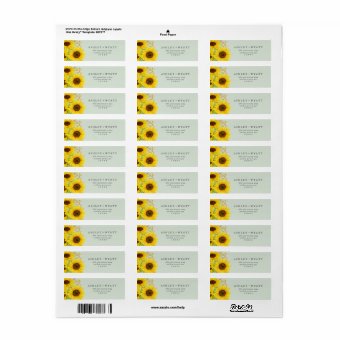 Country Sunflower | Mint Return Address Label | Zazzle