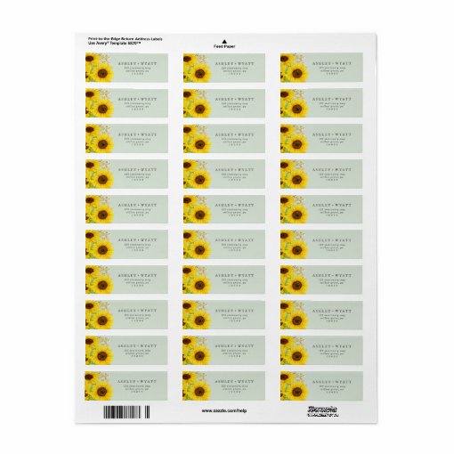 Country Sunflower | Mint Return Address Label | Zazzle