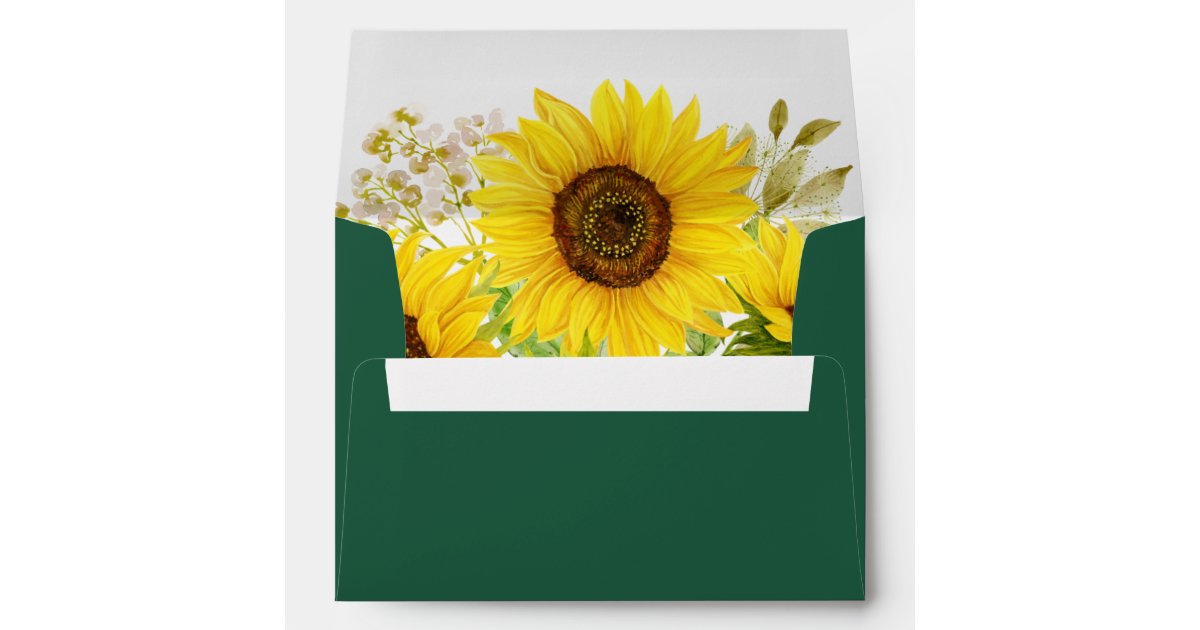 Country Sunflower Wedding Invitation Envelope | Zazzle