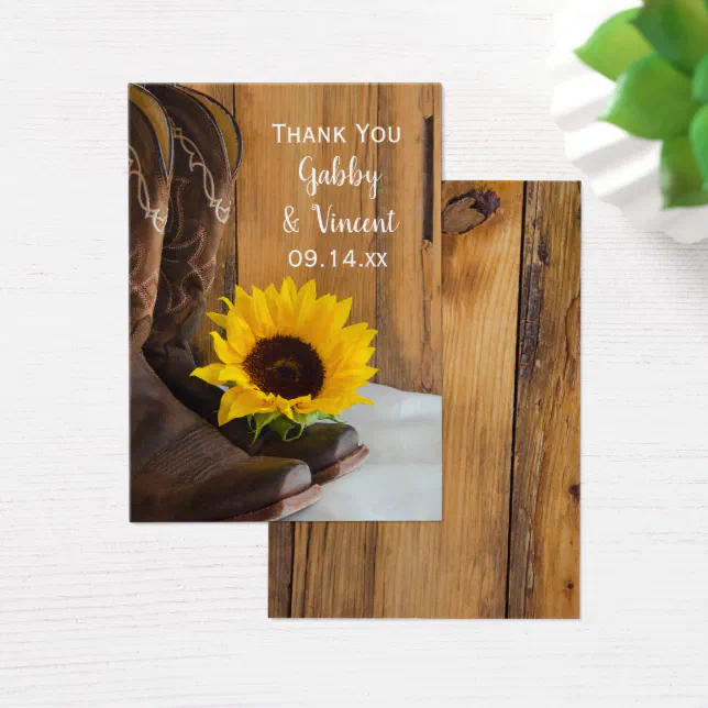 Country Sunflower Western Wedding Favor Tags | Zazzle