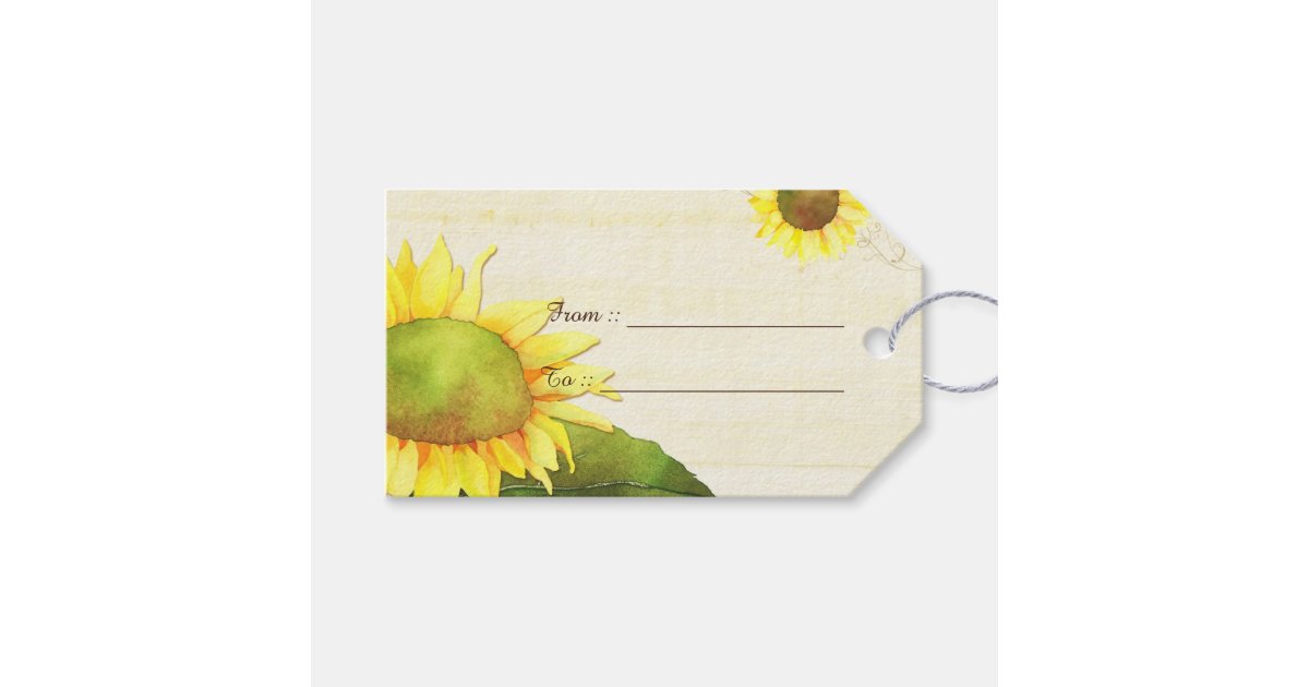 Country Sunflowers Wedding Gift Tags | Zazzle