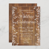 Country Swirl Rustic Wood Wedding Invitations | Zazzle