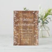 Country Swirl Rustic Wood Wedding Invitations | Zazzle