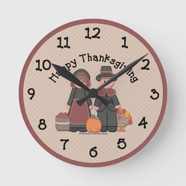Country Thanksgiving Wall Clock | Zazzle