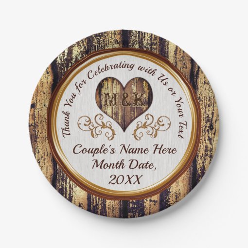 Country Themed Wedding Rustic Wedding Paper Plates | Zazzle