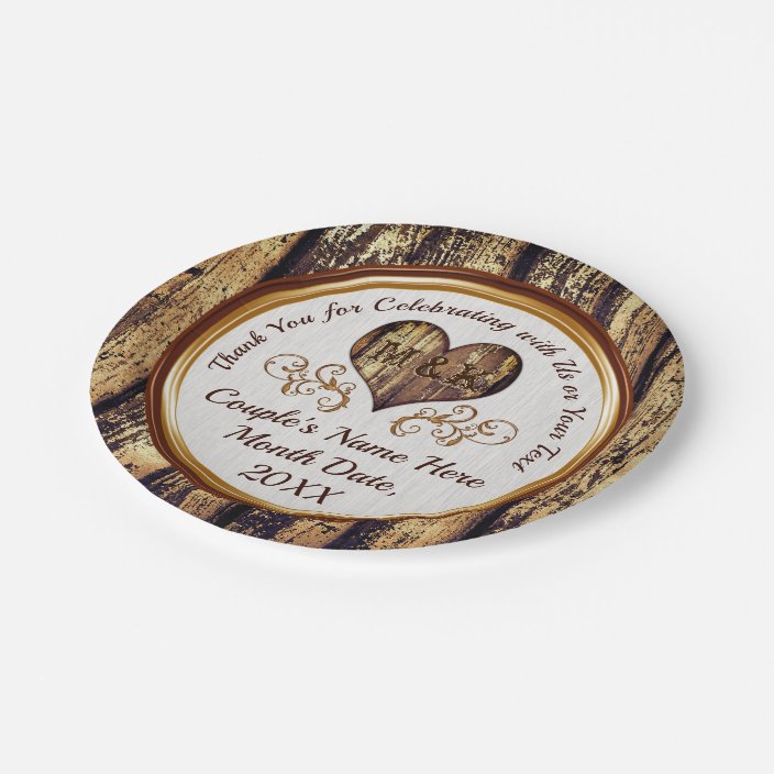 Country Themed Wedding Rustic Wedding Paper Plates | Zazzle.com