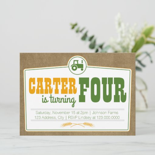 Country Tractor Invitation | Zazzle