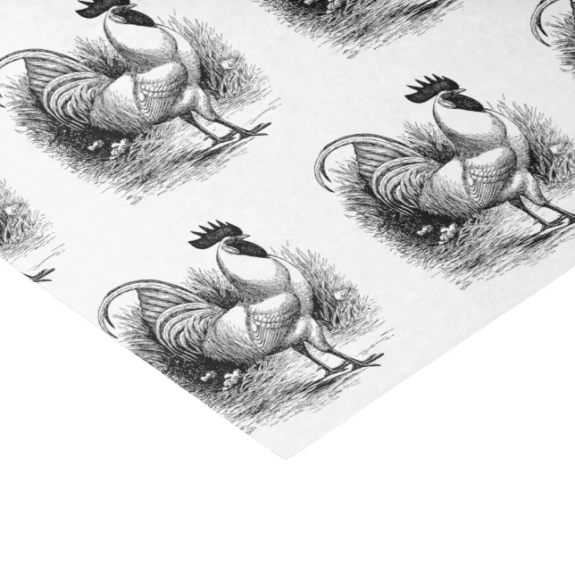 Country vintage tiled rooster party tissue tissue paper | Zazzle