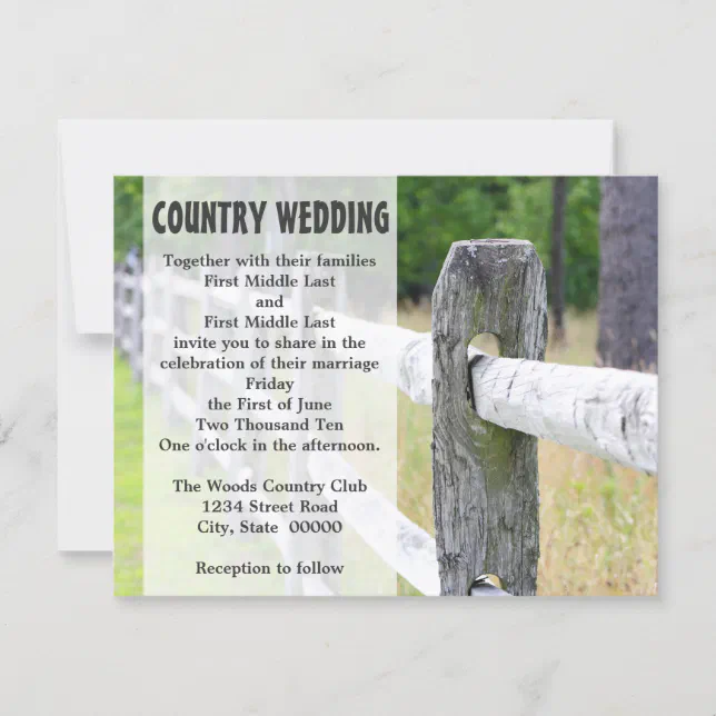 Country Wedding Invitations | Zazzle