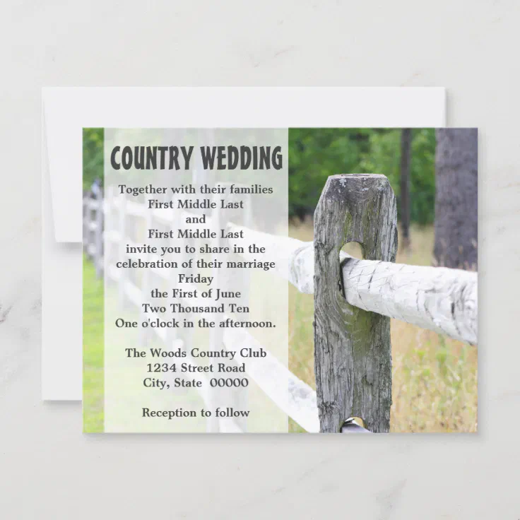 Country Wedding Invitations | Zazzle