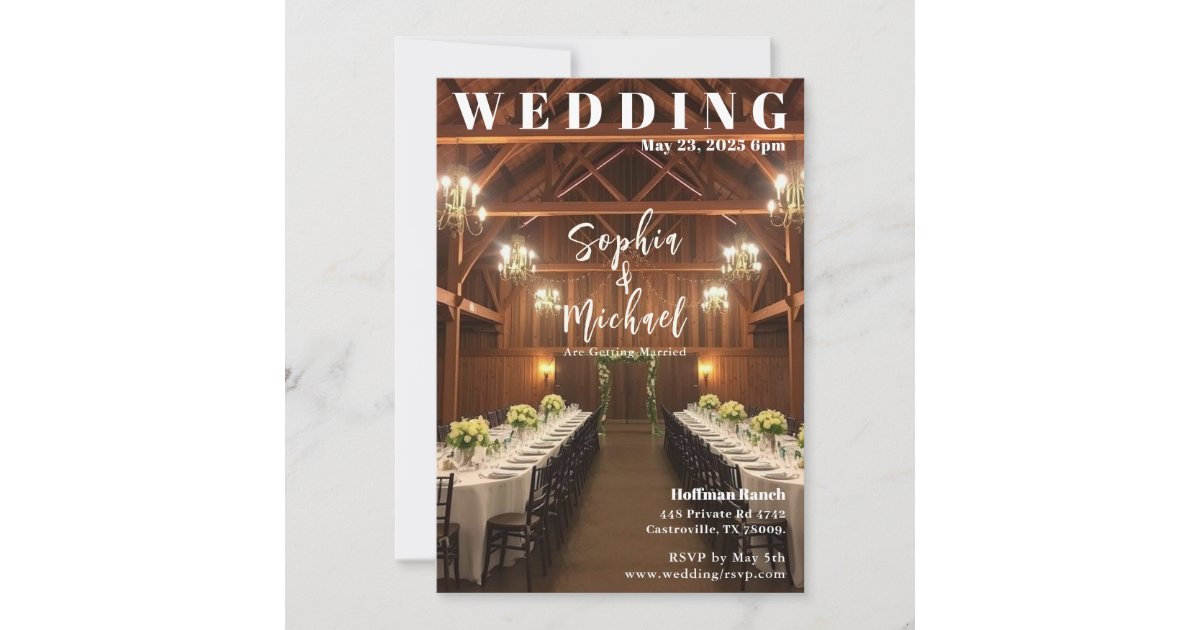 Country Wedding Magazine Cover Invitation | Zazzle