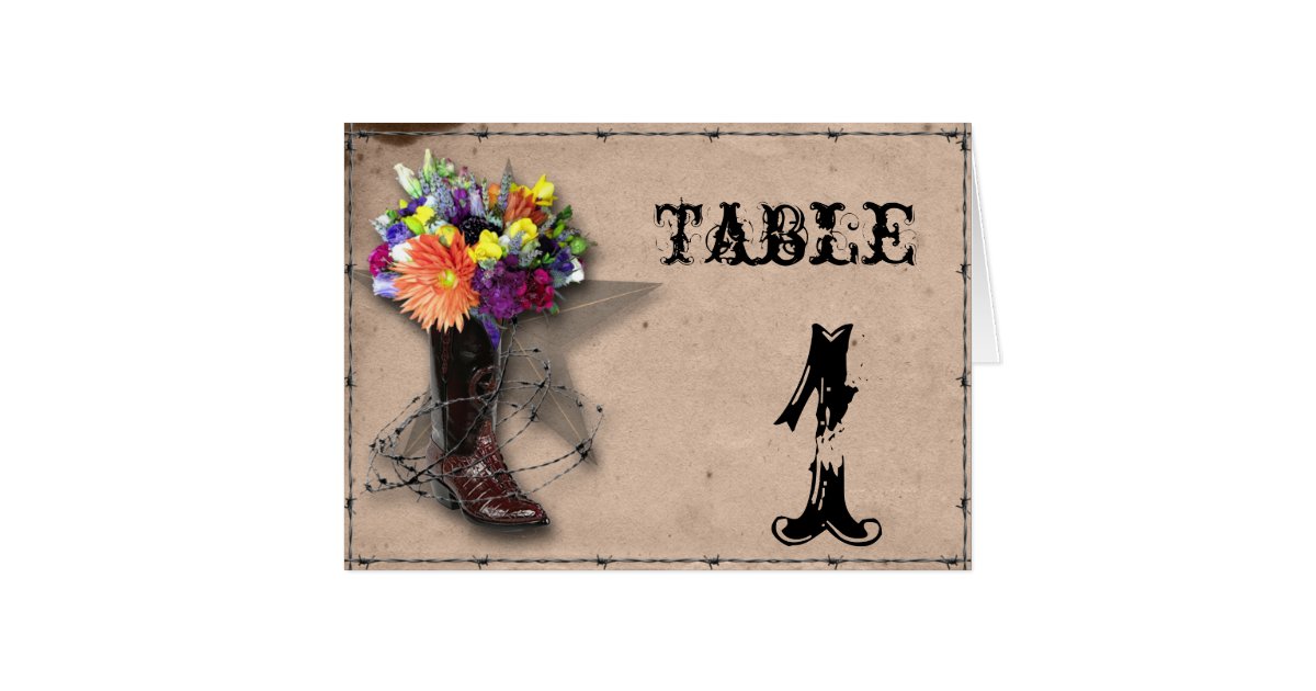 Country Western Barbed Wire Table Number | Zazzle