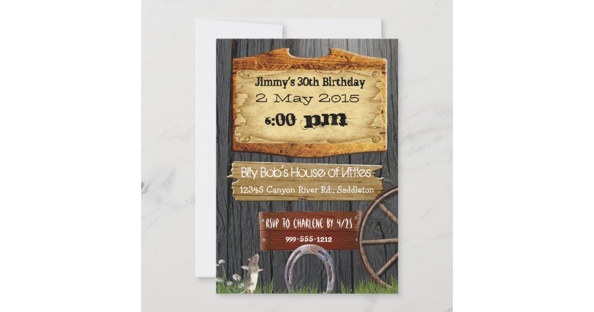 Country Western Birthday Invitations | Zazzle