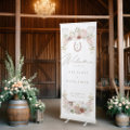 Country Western Boho Floral Cowboy Wedding Welcome Retractable Banner ...