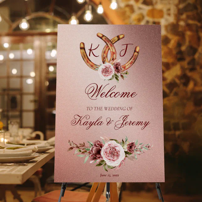 Country western boho rustic wedding welcome sign | Zazzle