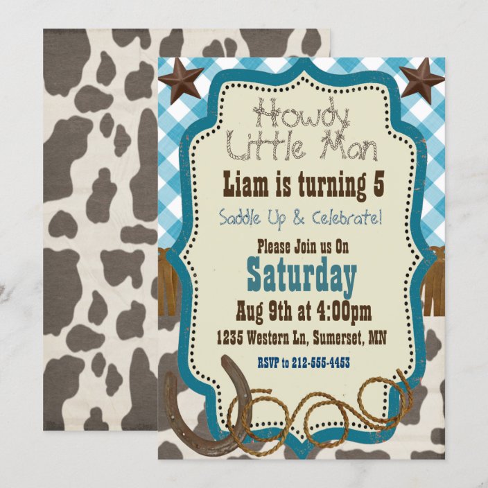 Country Western Boy Birthday Invitation | Zazzle.com