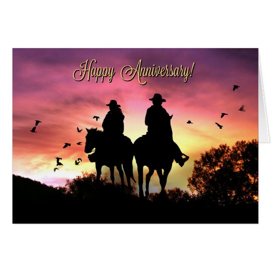 Country Western Cowboy Anniversary Card | Zazzle.com