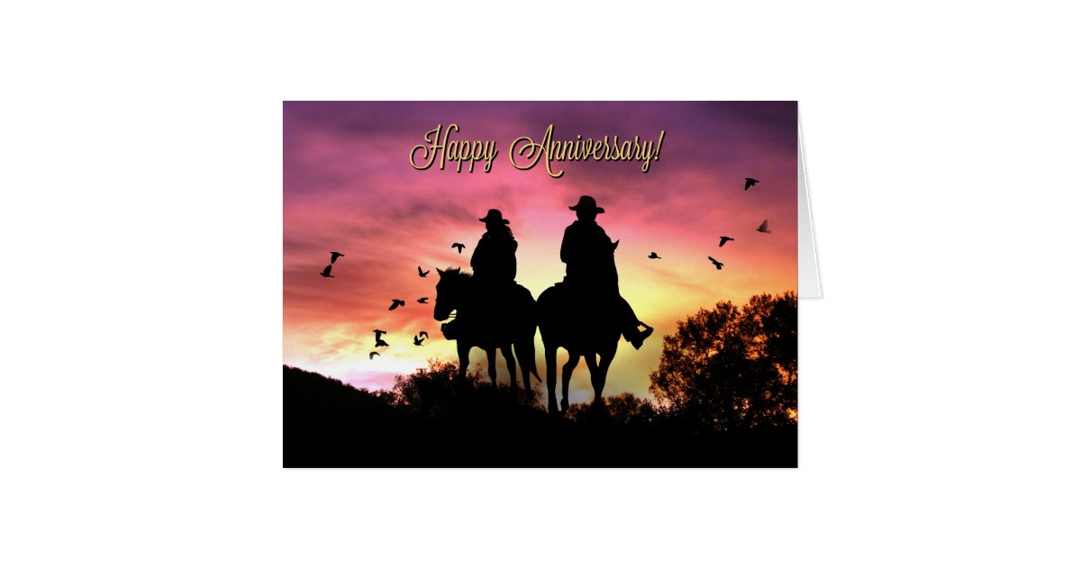 Country Western Cowboy Anniversary Card | Zazzle.com