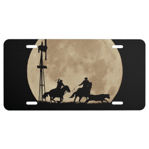 Country Western Cowboy License Plate | Zazzle