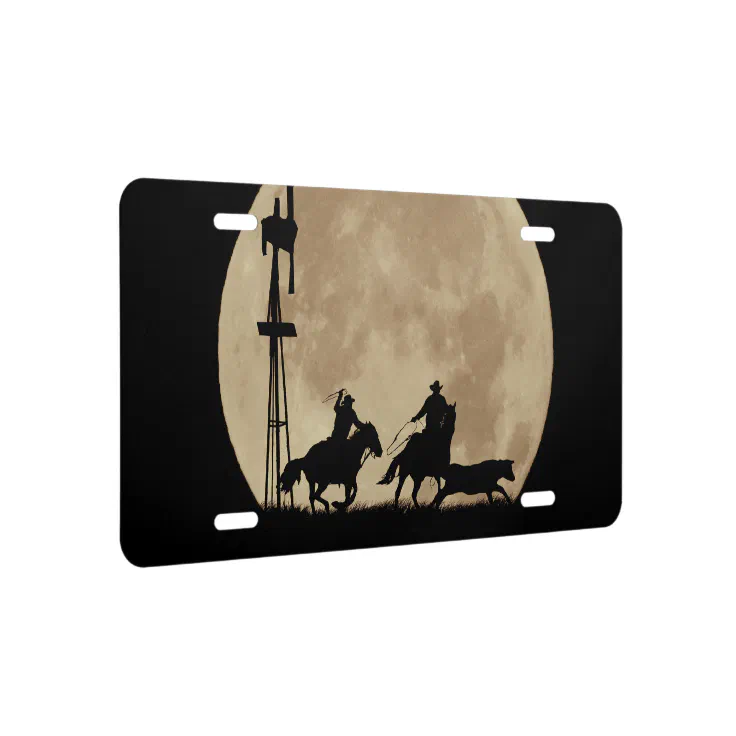 Country Western Cowboy License Plate | Zazzle