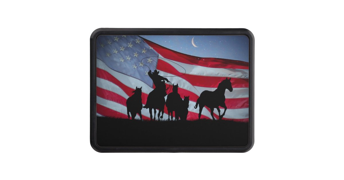 Country Western Cowboy Rodeo Patriotic Hitch Cover | Zazzle