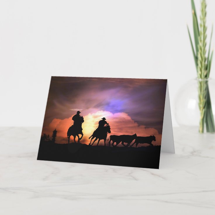 Country Western Cowboy Thank You Card | Zazzle