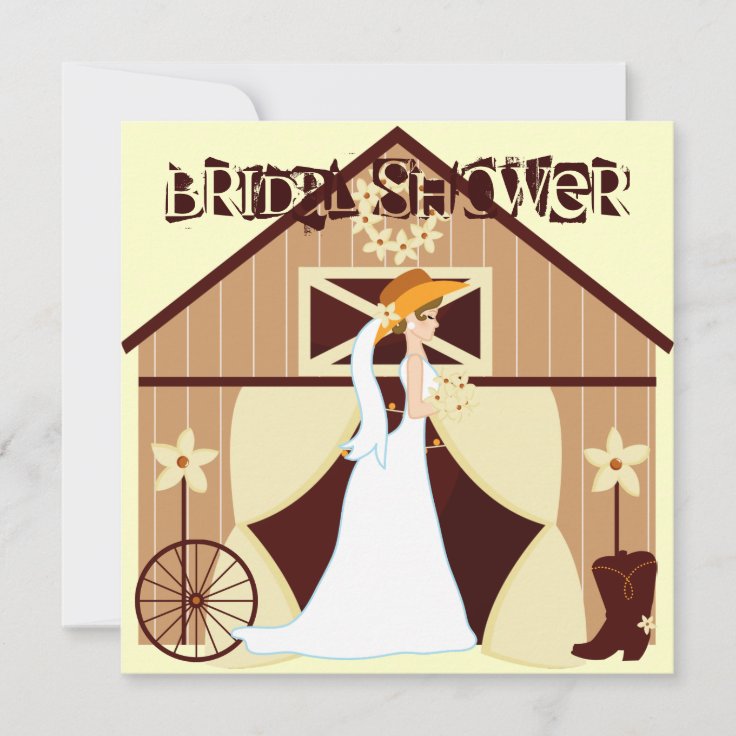 Country Western Cowgirl Bridal Shower Invitations | Zazzle