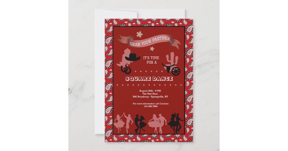 Country Western Dancers Invitation | Zazzle