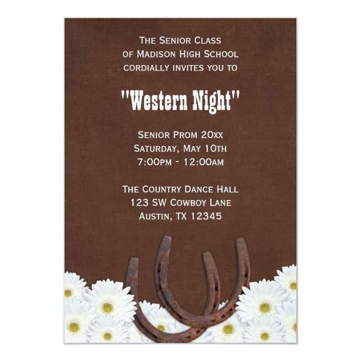 Country Western Formal Prom Party Invitation | Zazzle.com