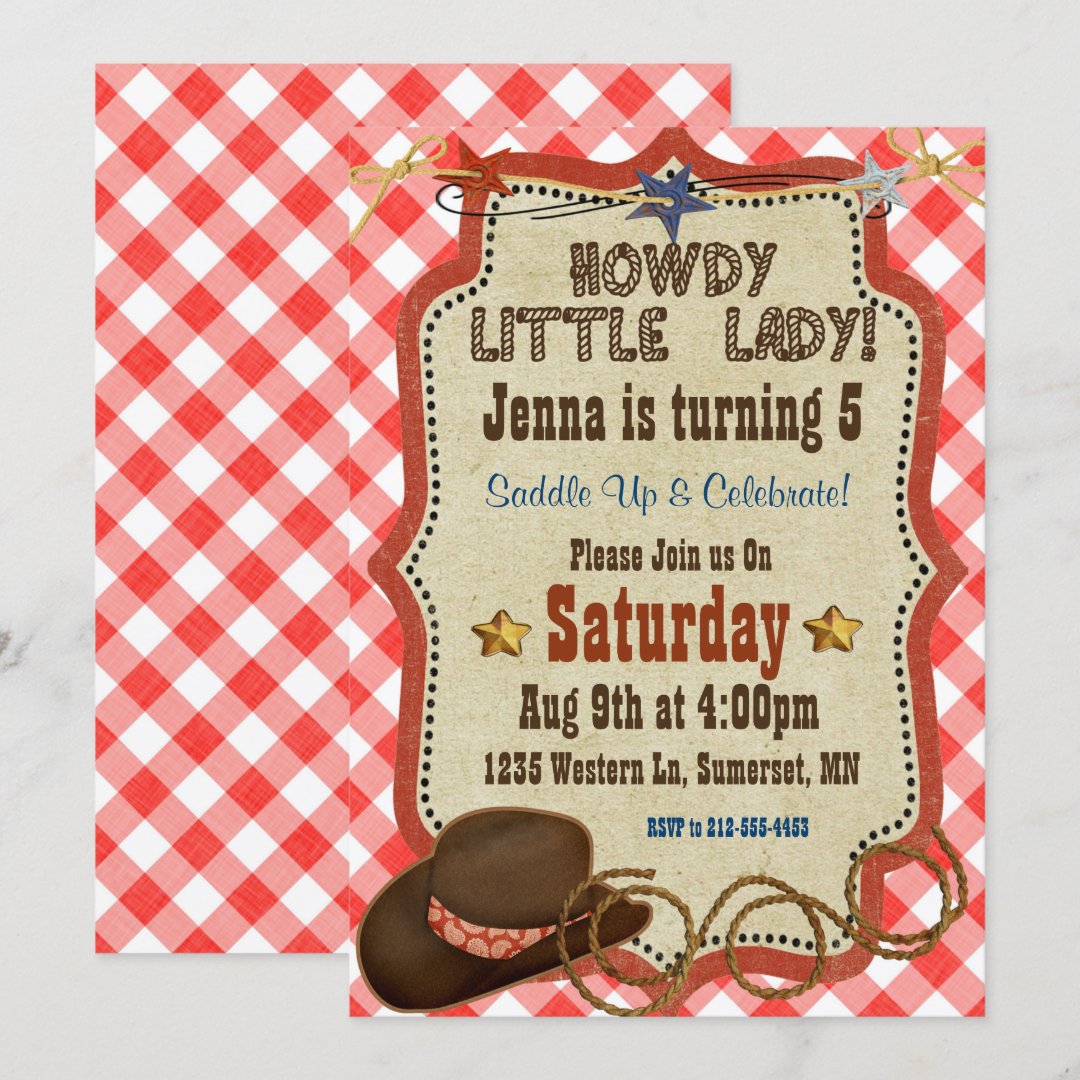 Country Western Girl Birthday Invitation | Zazzle