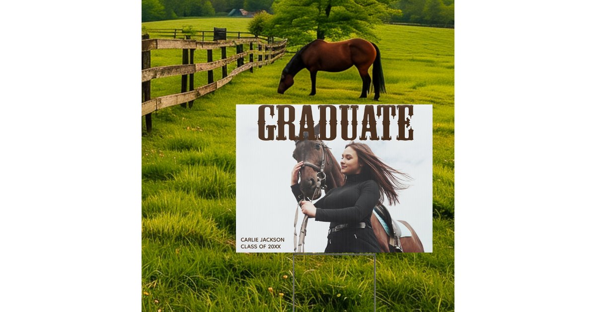 Country Western Graduate Photo Graduation Yard Sign | Zazzle