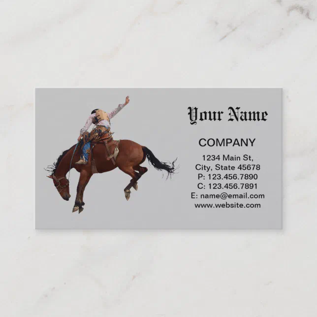 Country Western horseback Riding Rodeo Cowboy Business Card | Zazzle