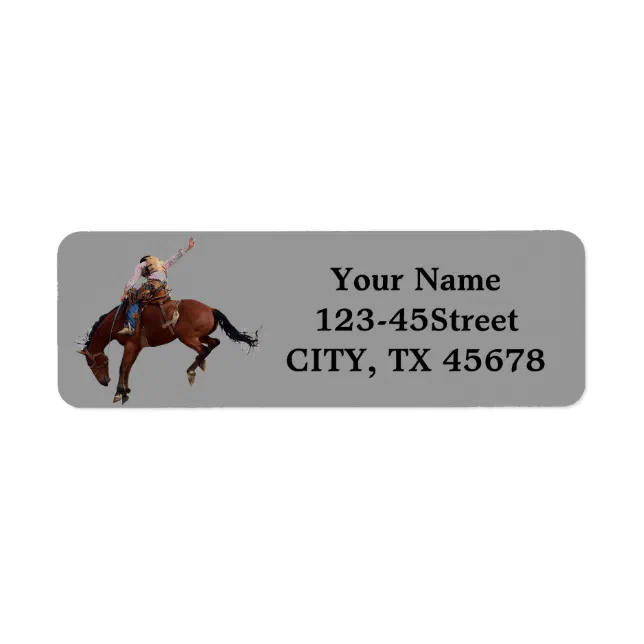 Country Western horseback Riding Rodeo Cowboy Label | Zazzle