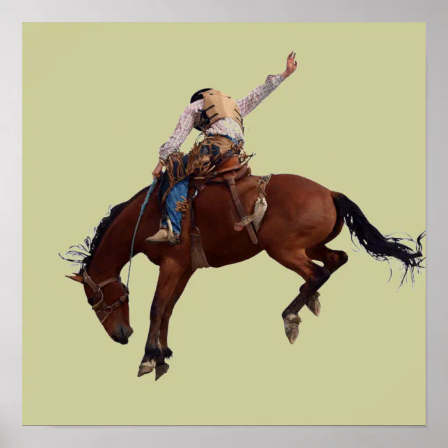 Country Western horseback Riding Rodeo Cowboy Poster | Zazzle