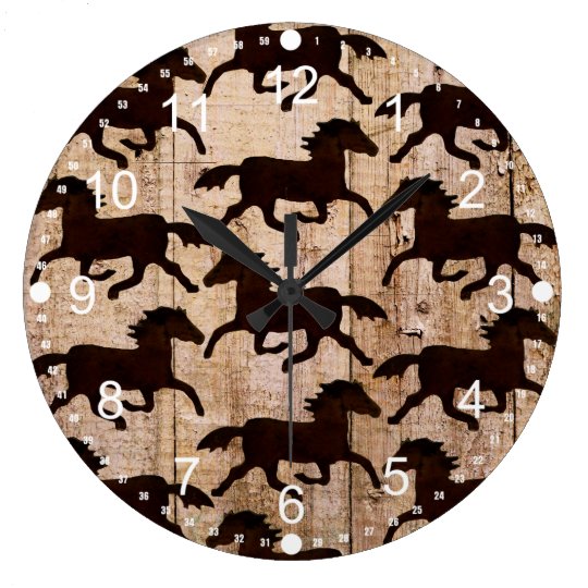 Wall Clock Horse and Foal Western Rustic Clock | Zazzle.com