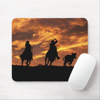 Country Western Roping Cowboys Mouse Pad | Zazzle
