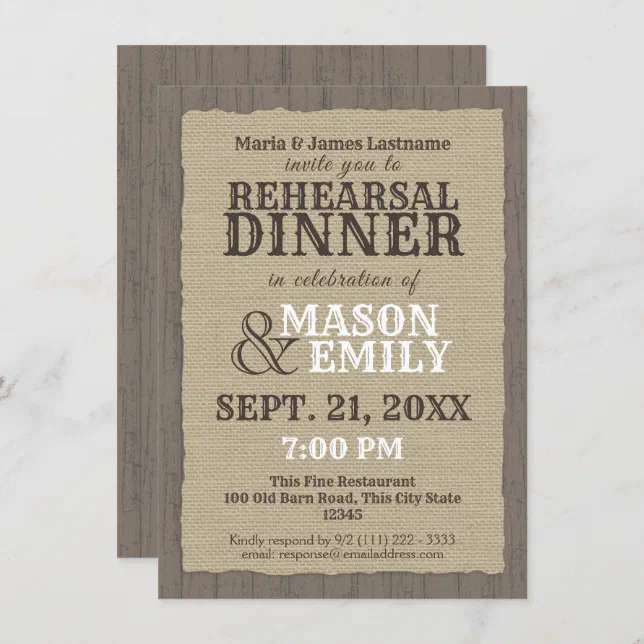 Country Western Rustic Rehearsal Dinner Invitation | Zazzle