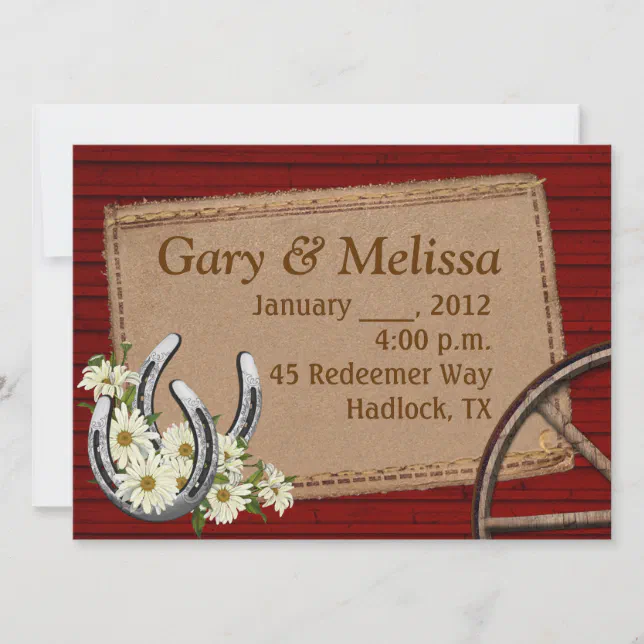 Country Western Wedding Invitation Template | Zazzle