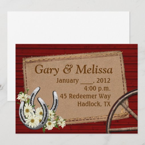 Country Western Wedding Invitation Template | Zazzle