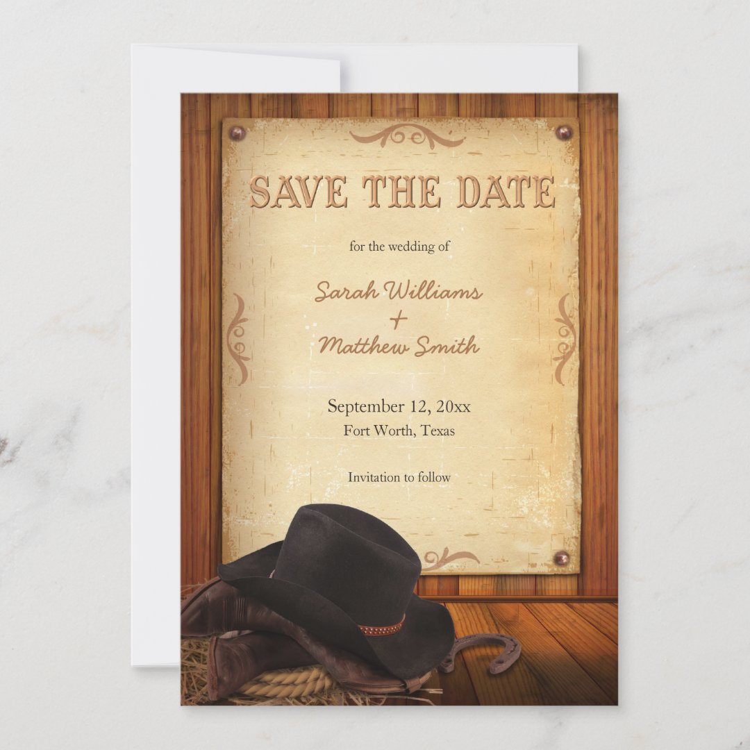 Country Western Wedding Save the Date | Zazzle