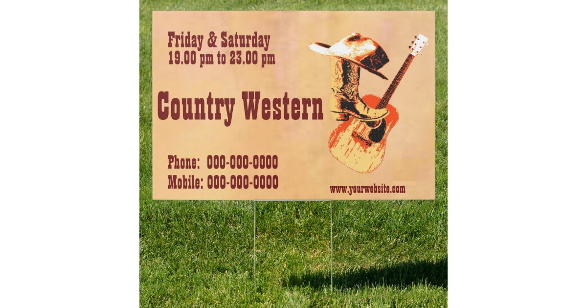 Country Western Yard Sign | Zazzle