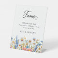 Country Wildflower Floral Wedding Favor Table Pedestal Sign | Zazzle