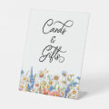 Country Wildflower Wedding Cards and Gifts Table Pedestal Sign | Zazzle