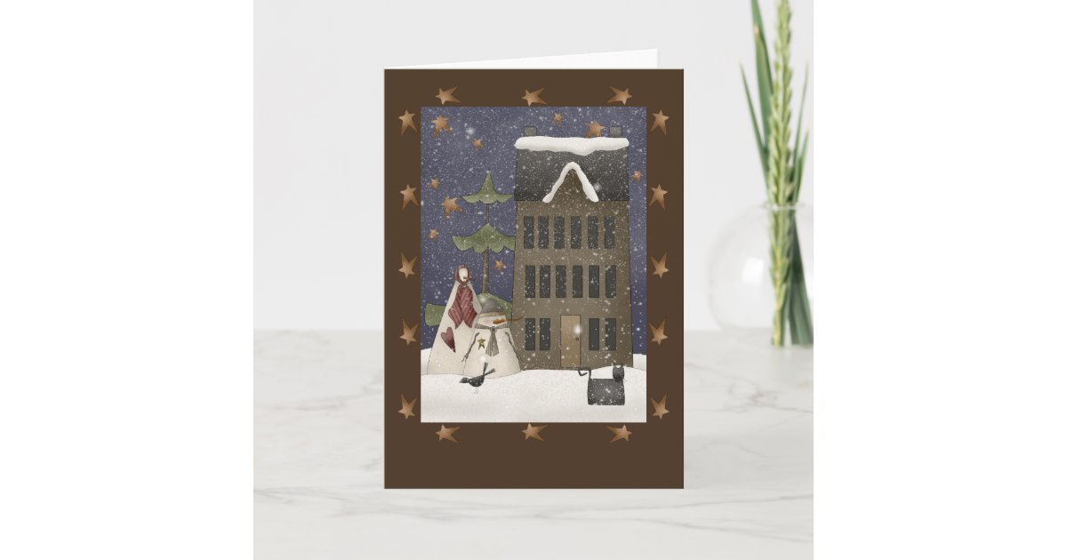 Country Winter Scene Holiday Card | Zazzle