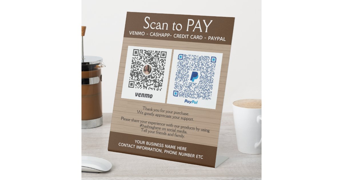 Country Wood Crafts VenmoPay Here Pedestal Sign | Zazzle
