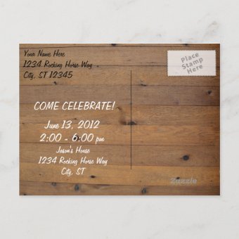 Country Wood Open House Invitation Postcard | Zazzle