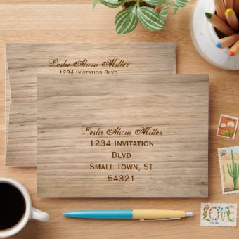 Country Wooden Rustic Envelope | Zazzle