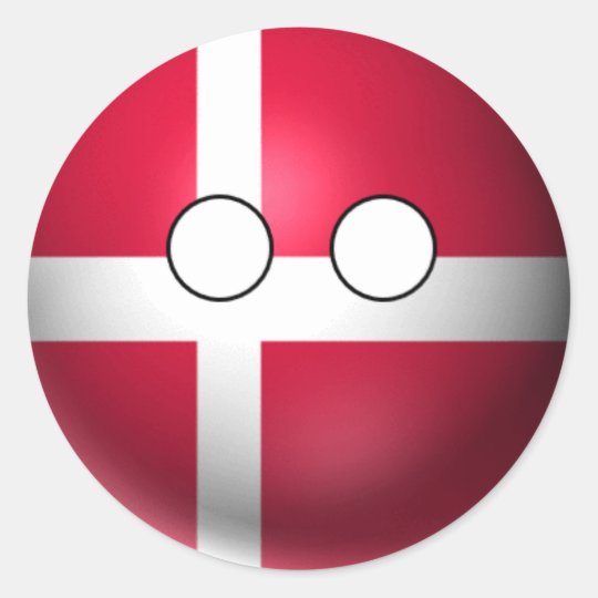 Countryball Denmark - Neutral Expression Classic Round Sticker | Zazzle.com